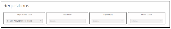Requisitions Dashboard