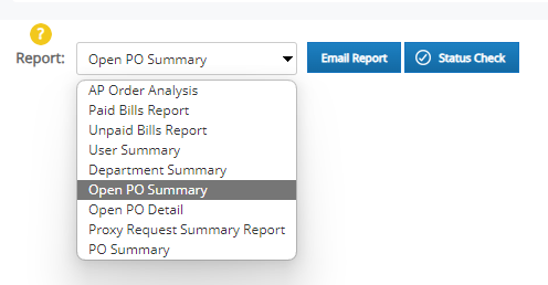 Open PO Summary Report