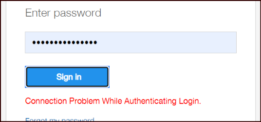 Connection Problem While Authenticating Login