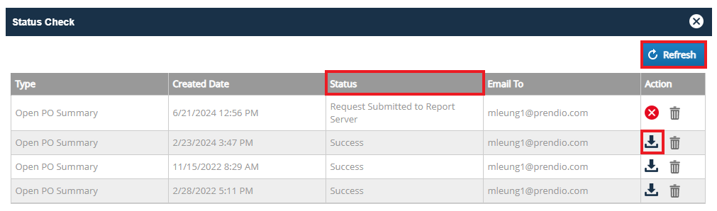 Open PO Summary Report