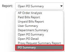 PO Summary Report