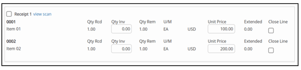 Processing an Invoice into a Voucher