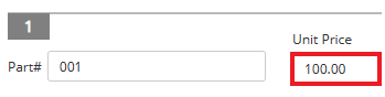 Updating the Pricing or Quantity to a Part Line