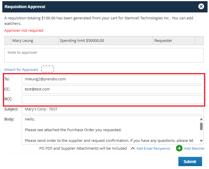 Requester Order (I Will Place the Order) Workflow