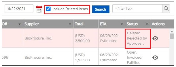 Responding To A Rejected Approval Request